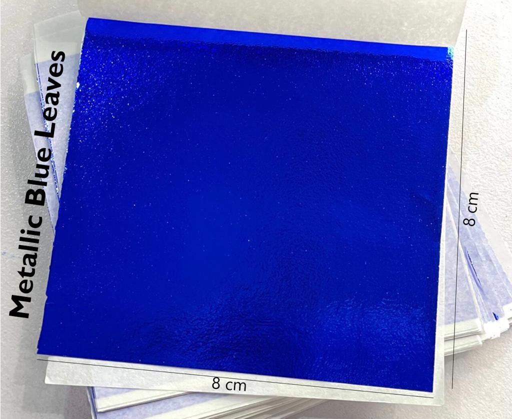 Set of 25 Imported Quality metallic BLUE leaves – Paintastic Valley